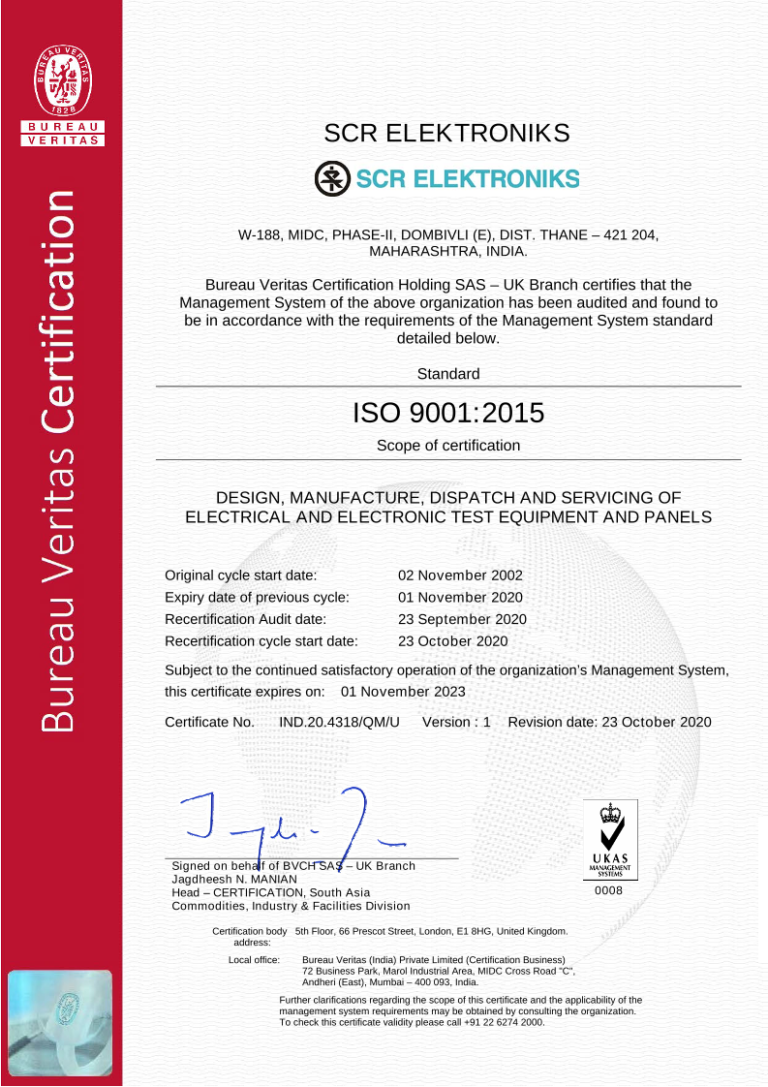 MCB Test Equipments - IEC 60898 - SCR